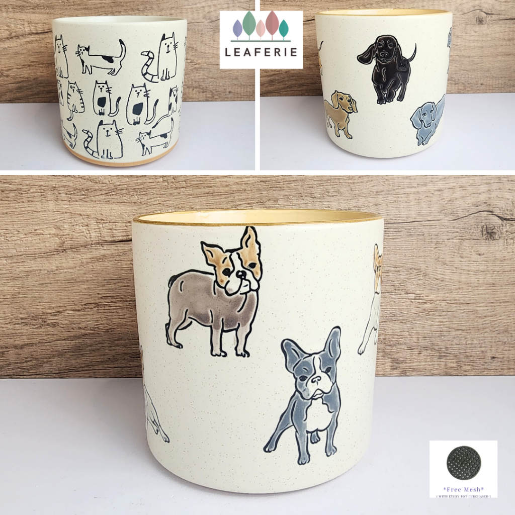 he Leaferie Mocca Dog / Cat plant pots Ceramic flowerpot flowerpots ...