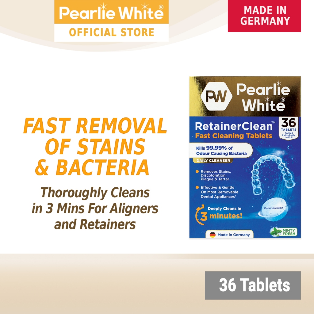 Pearlie White Retainer Clean Fast Cleaning Tablets 36s - for Aligner ...