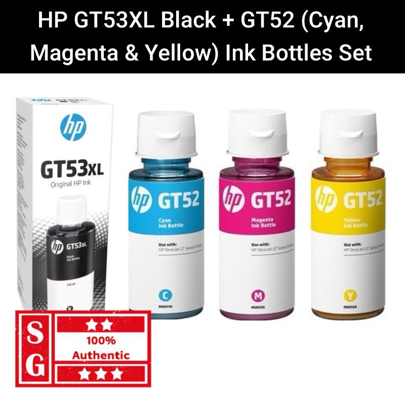 HP GT53XL Black & GT52 (Yellow, Magenta & Cyan) HP GT52 For HP GT52 Ink ...