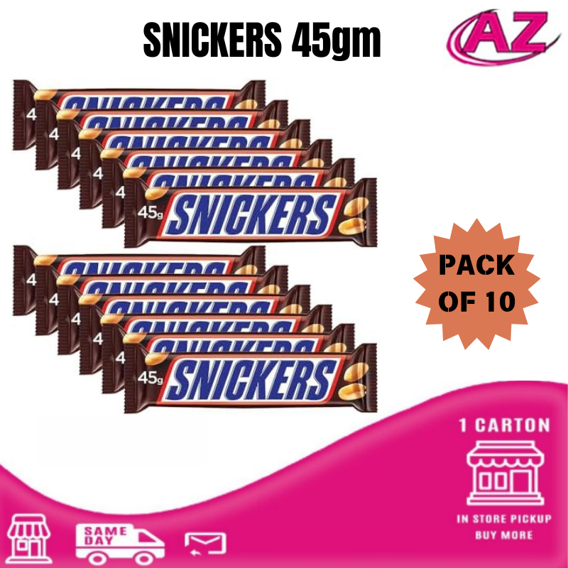 Snickers Chocolate 45gm Bars [PACK OF 10PCS] | Shopee Singapore