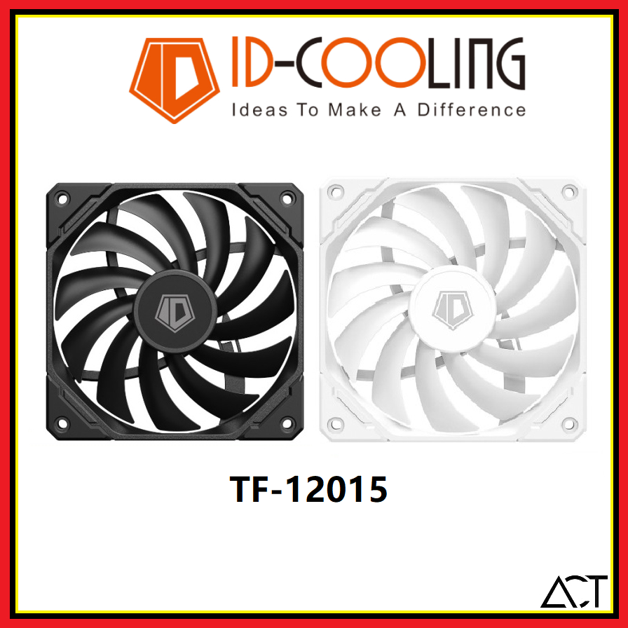 ID-COOLING TF-12015 12cm Casing Thin Fan ( 15mm ) 4pin PWM Black SLIM ...