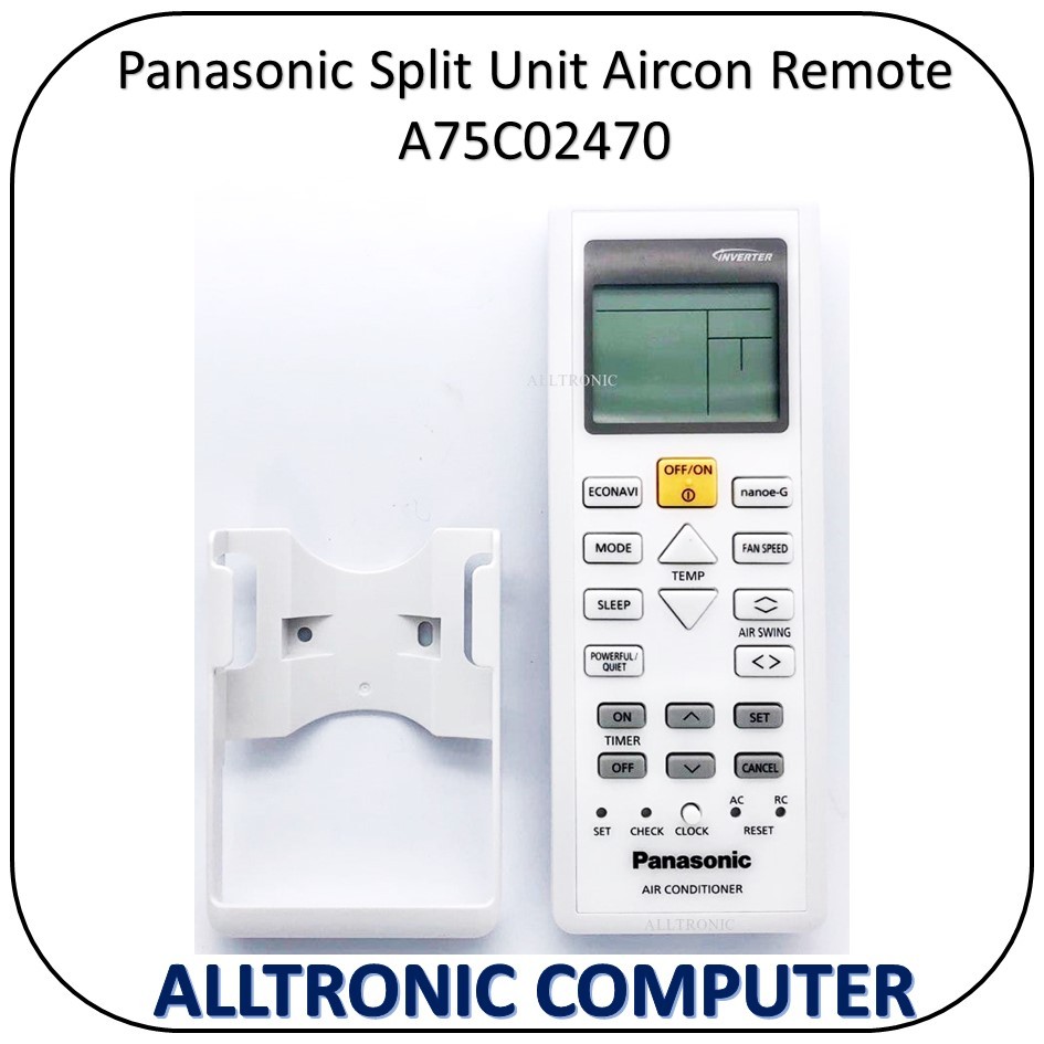 Genuine Air Con Remote Control 02470 + Holder for Panasonic Split unit ...
