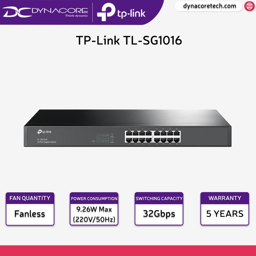 TP-Link TL-SG1016 16-Port Gigabit Rackmount Switch - (5-Years Warranty ...