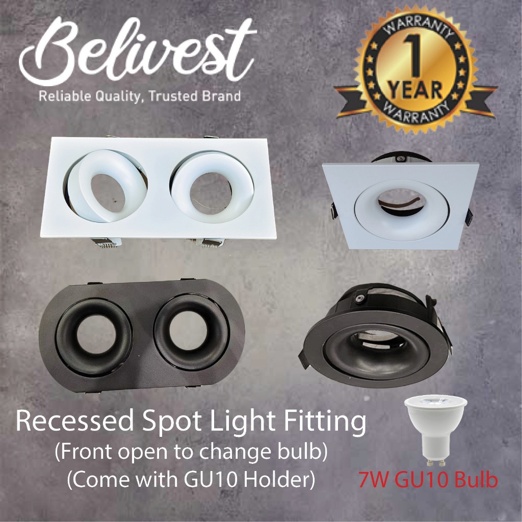 Single/Double Head Recessed Spotlight / Downlight - Solid Full Aluminum ...