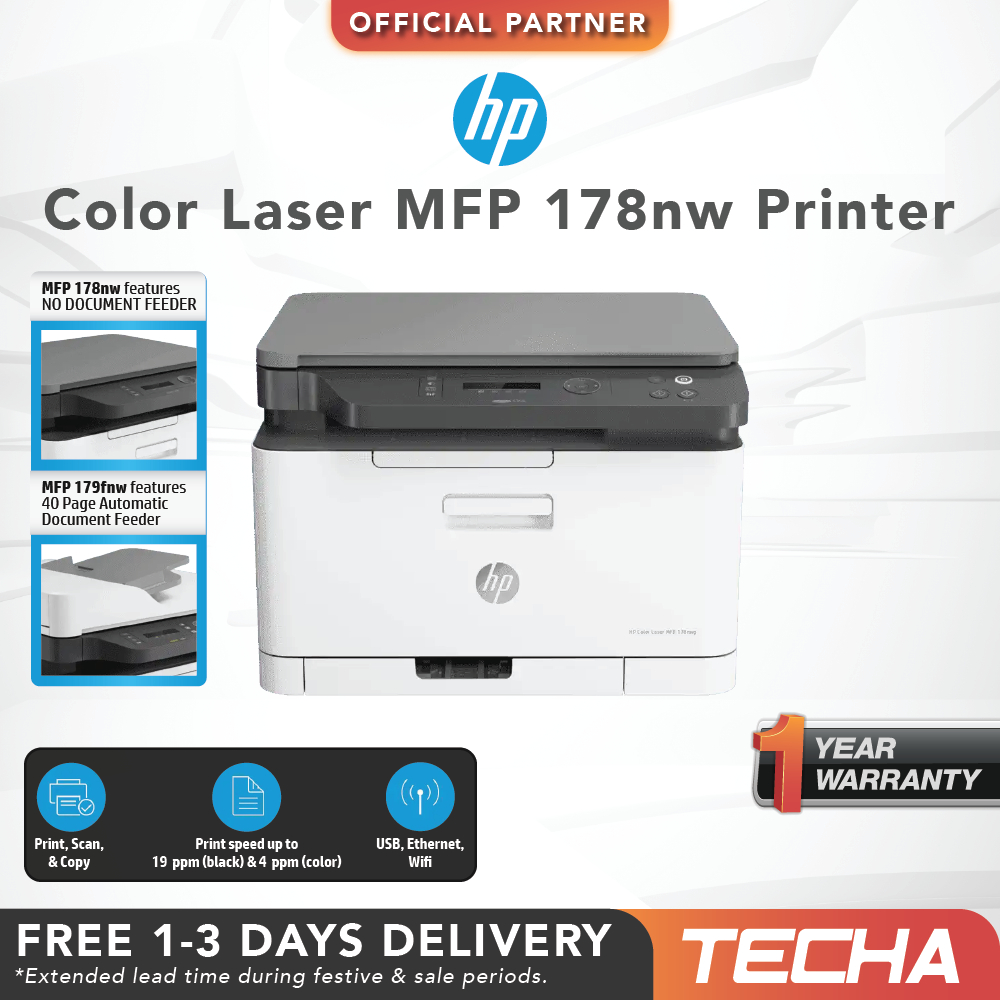 HP Color Laser MFP 178nw / MFP 179fnw | Multifunction Printer (4ZB96A ...