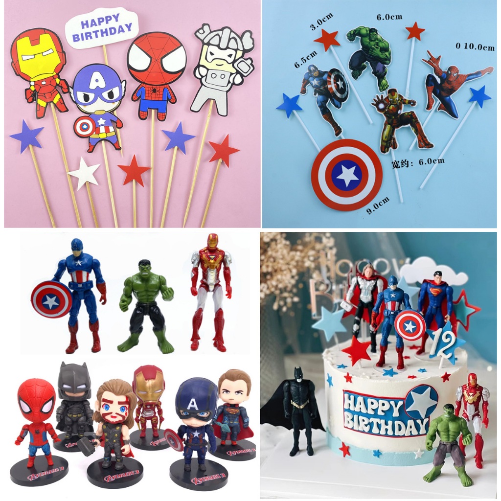 Avengers Cake Topper Captain America figurine iron man Thor spiderman ...
