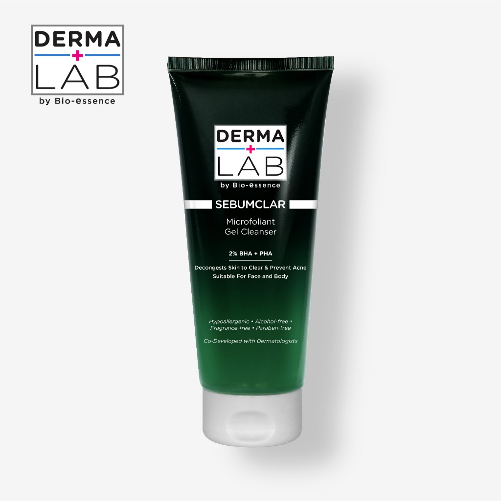 DERMA LAB Sebumclar Microfoliant Gel 2% BHA + PHA Cleanser 200ML For ...