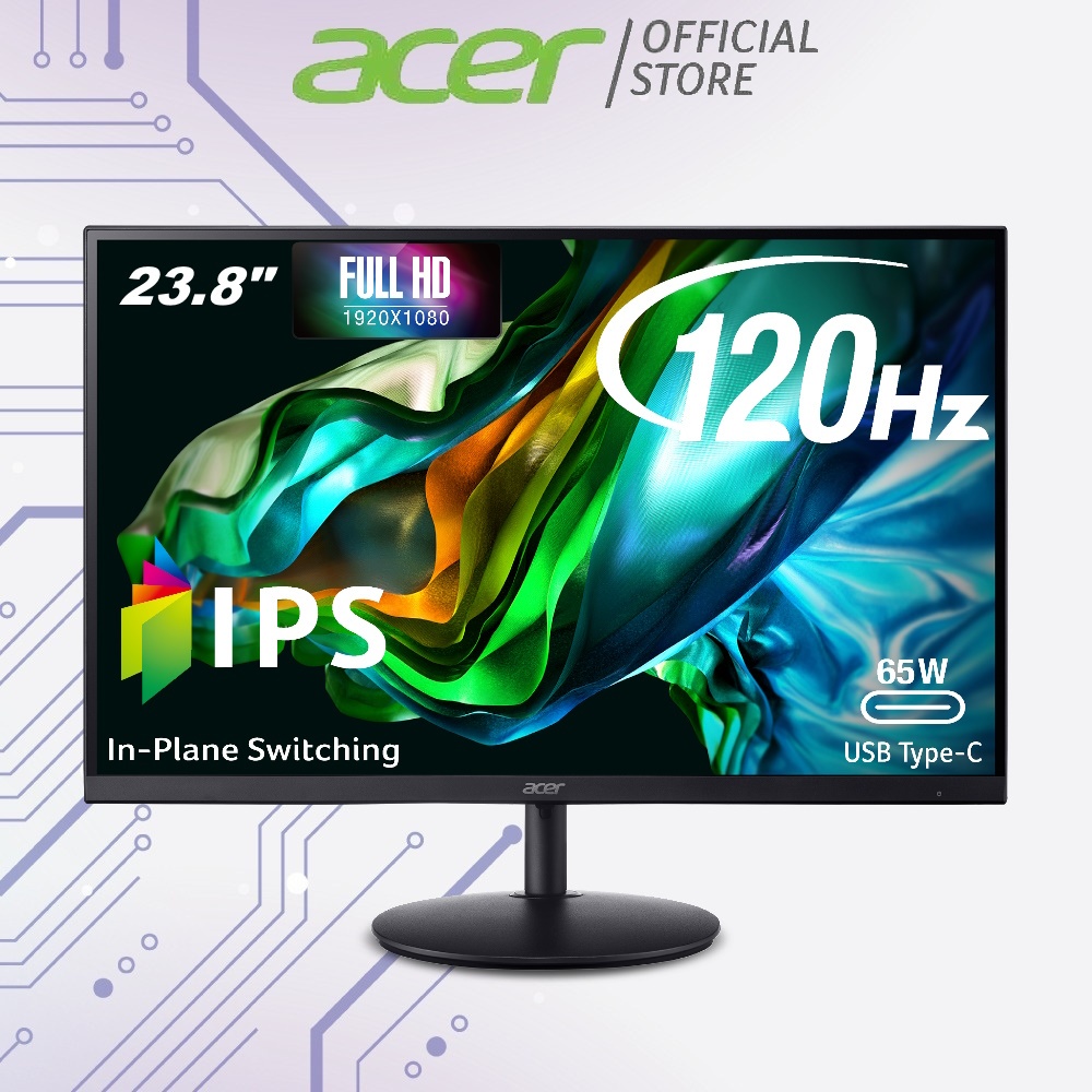 Acer SH242Y G0 23.8 Inch FHD E2E (IPS) USB Type-C Professional Monitor ...
