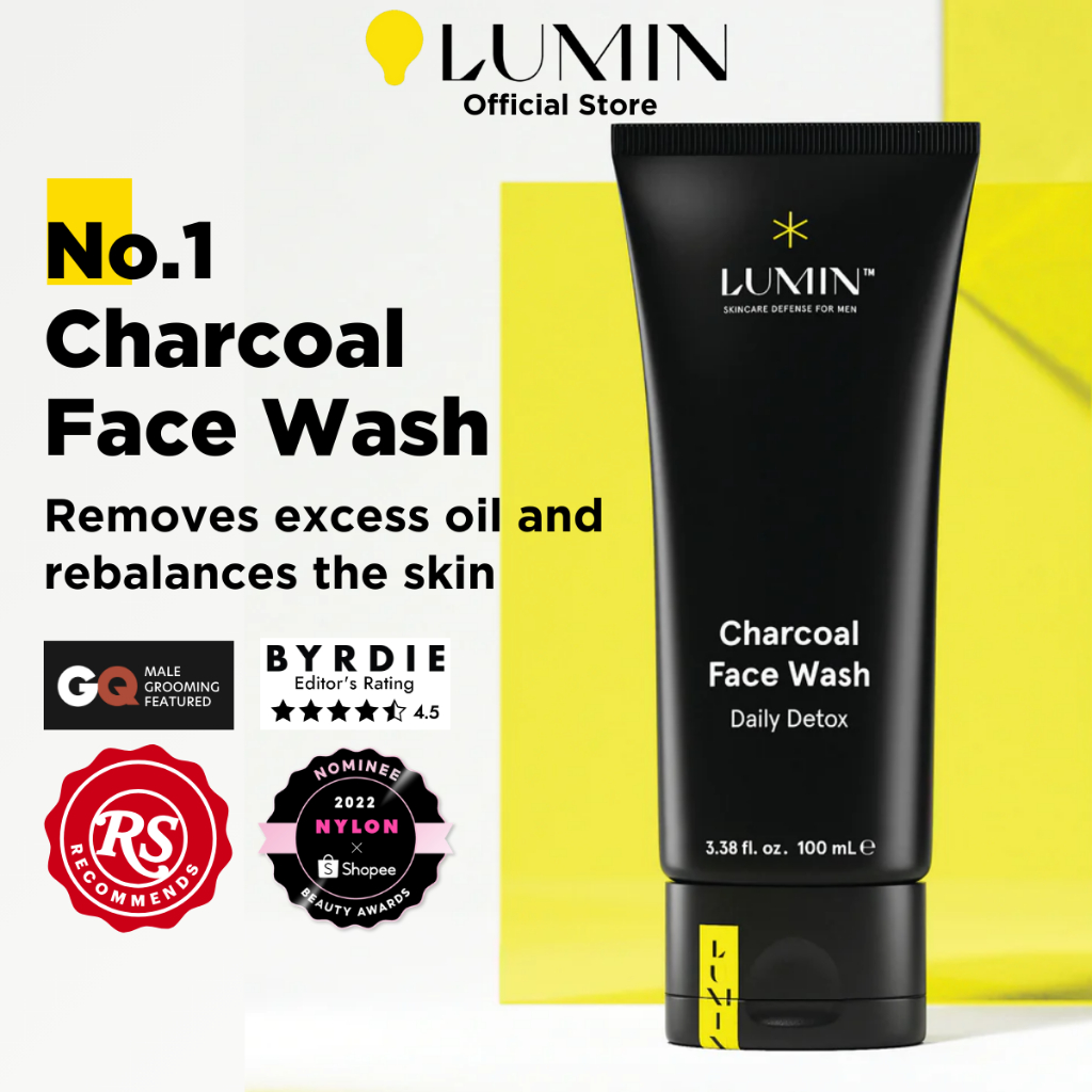 LUMIN | Men’s Charcoal Face Wash Daily Detox | Unclog Pores of Oil ...