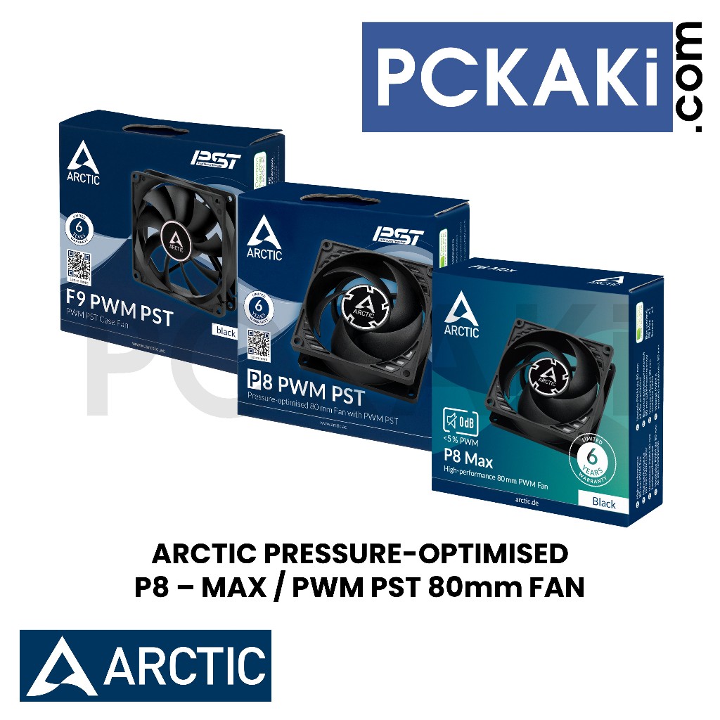 ARCTIC P8 MAX / PST PWM 80mm PRESSURE OPTIMISED HIGH AIRFLOW CASE FAN ...