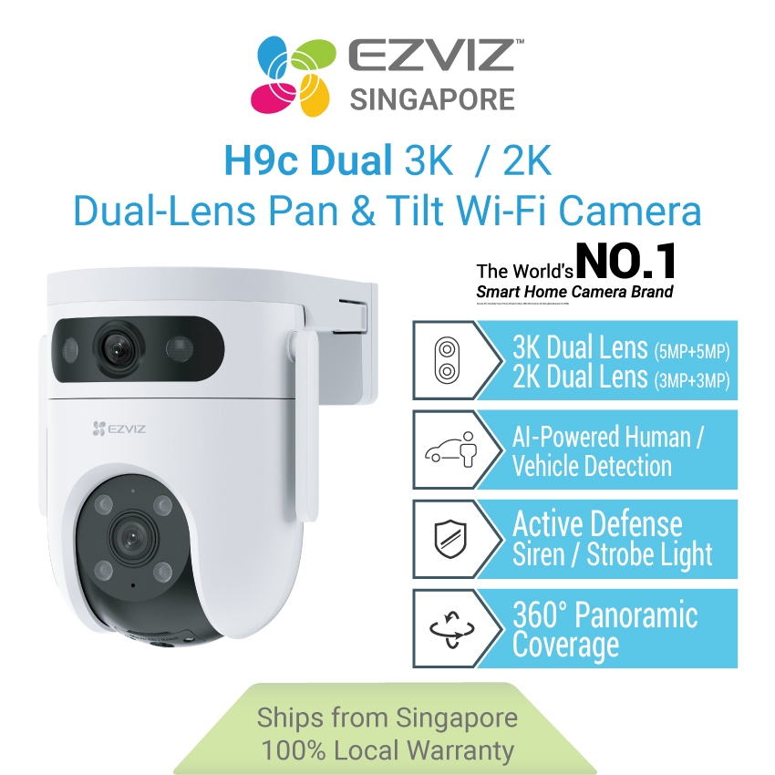 EZVIZ H9c Dual Lens 3K / 2K Dual-Lens Pan & Tilt Wi-Fi Camera | Shopee ...