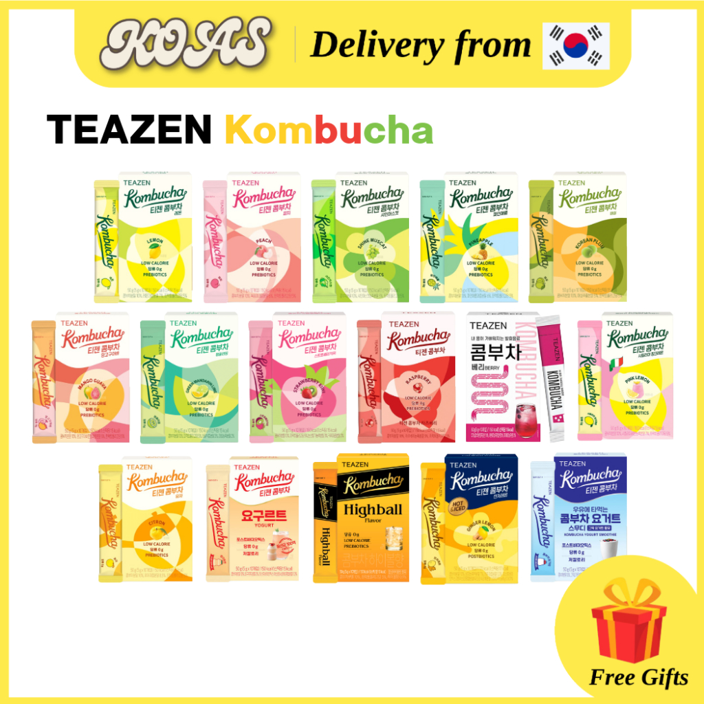 Teazen Kombucha Best 3 + New Arrival Flavor Korean Authentic Slimming Iced tea (5g x 10T / 30T ...