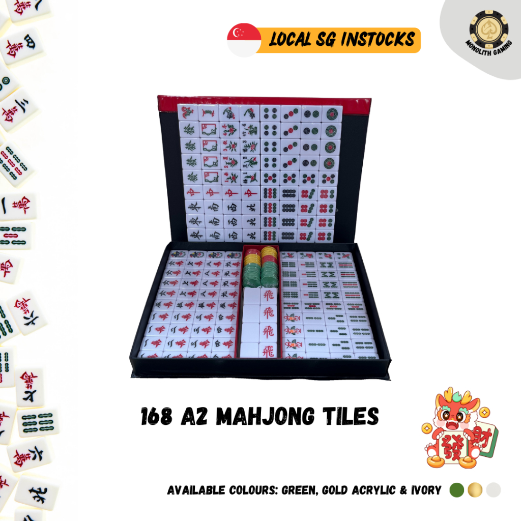 [SG Stock] A2 Singapore/Malaysia Mahjong Full Set 168 Tiles Mahjong Set ...