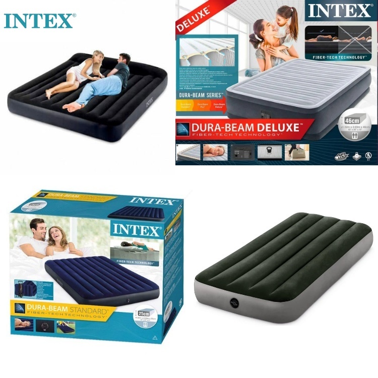INTEX Air Beds - 5 Sizes to Choose, Fiber Tech Dura Beam Inflatable Air Beds , Camping Air ...