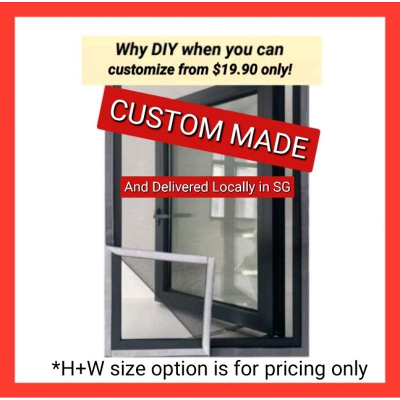 Custom Made Mosquito Cat Window Net Invisible Velcro Mesh Screen ...