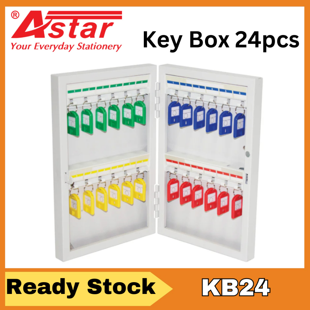 Astar KB24 Key Box - Secure 24-Key Organizer with Magnetic Door Catch ...