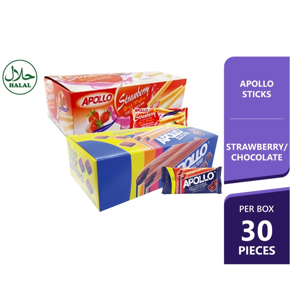Apollo Wafer Stick Chocolate/Strawberry 11g Halal | Shopee Singapore