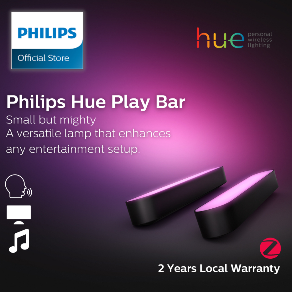 Philips Hue Play Bar Base kit Black (Power Adaptor included, Bridge ...