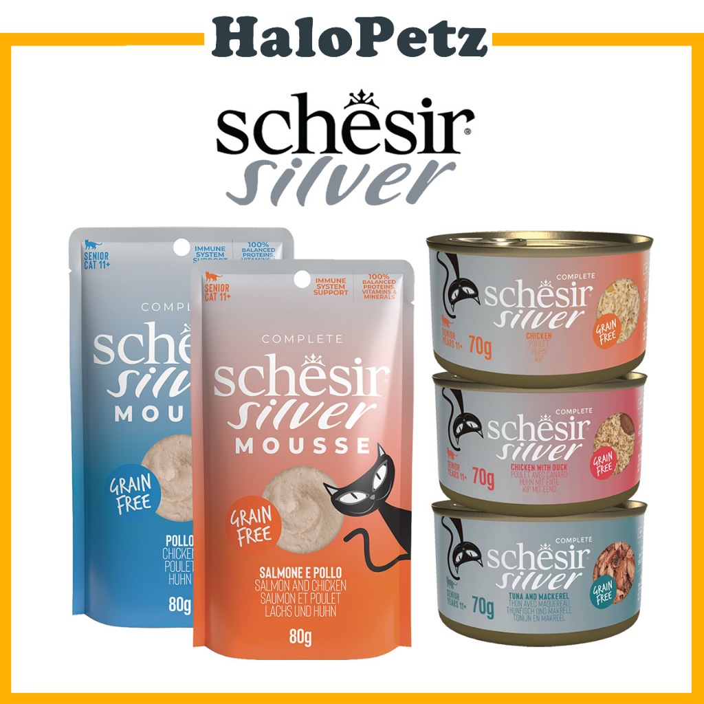 Schesir Silver Mousse Wet Cat Food Pouch for Senior Cats 80g | Shopee Singapore