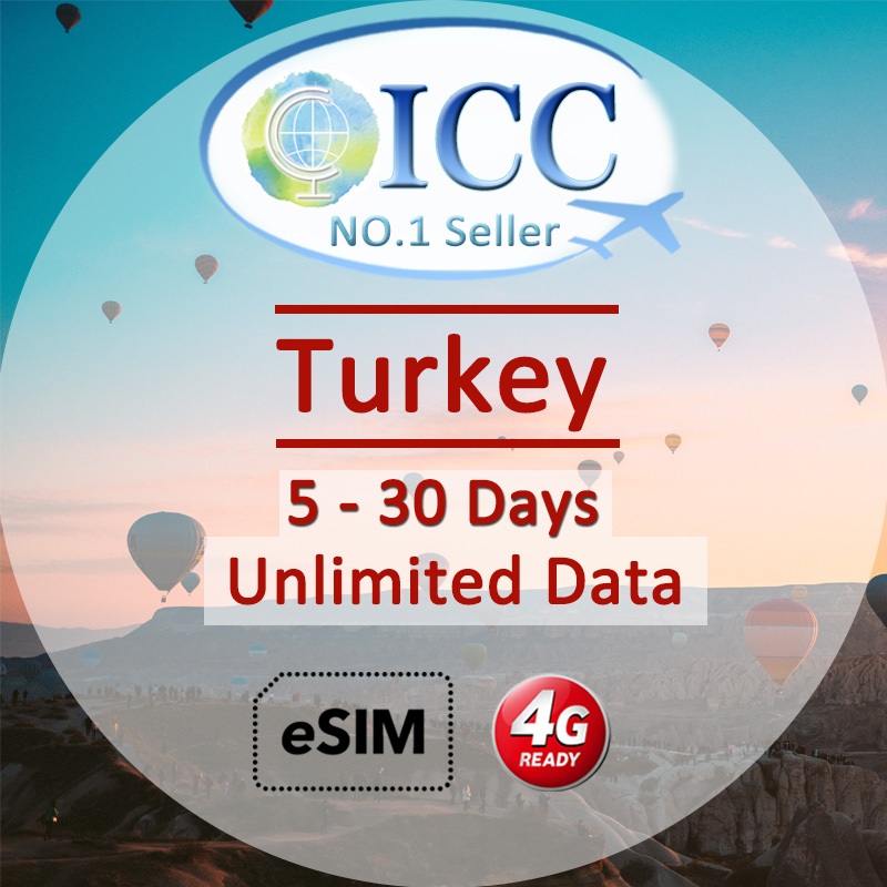 ICC_eSIM Turkey 5-30 Days Unlimited Data SIM (No daily limit) Turkcell ...