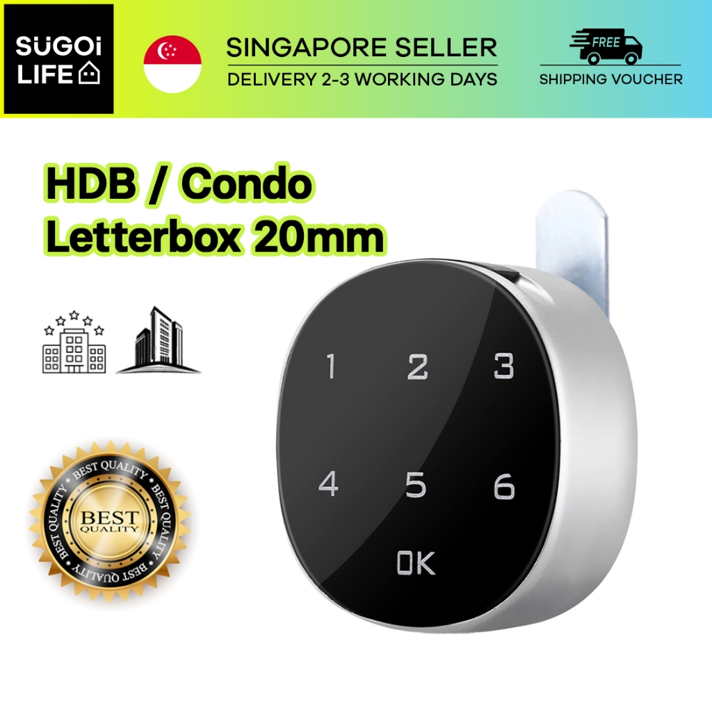 SG STOCK 20mm Digital Letterbox Lock - Keyless Mailbox Security for HDB ...