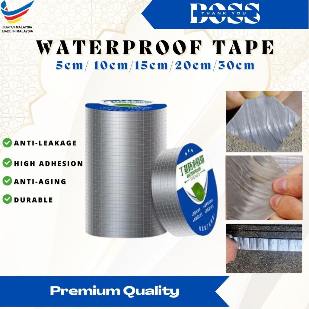 [Extra Stick] Waterproof Tape Aluminum Foil Butyl Tape Anti Leaking ...
