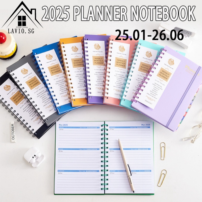 [SG] 2025 A5 Coil Notebook 200 pages Simple 18 Months Office Book INS ...