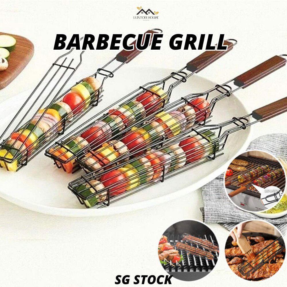 {SG} Barbecue Grill Stainless Steel BBQ Grill Basket Kebab Grill ...
