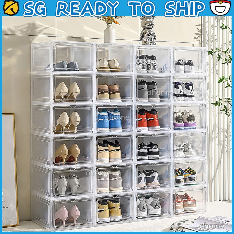 Acrylic Shoe Box Storage Stackable Shoe Organiser Shoes Storage Box ...