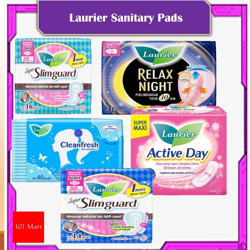 Laurier Sanitary Pads Super Slimguard / Active Day / Relax Night ...