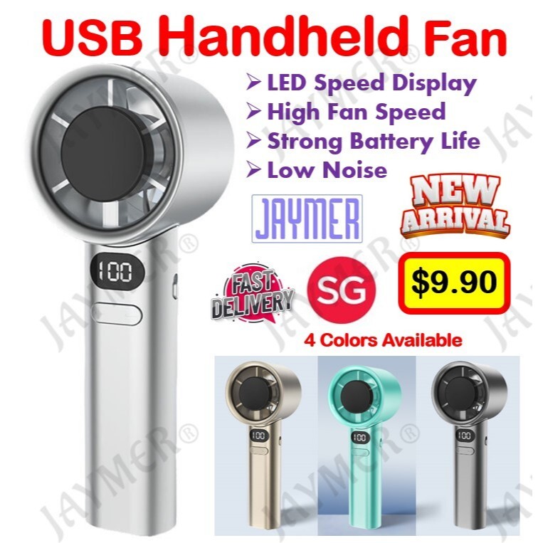 [SG STOCK] Portable USB Handheld Mini Fan LED Digital Display Long ...