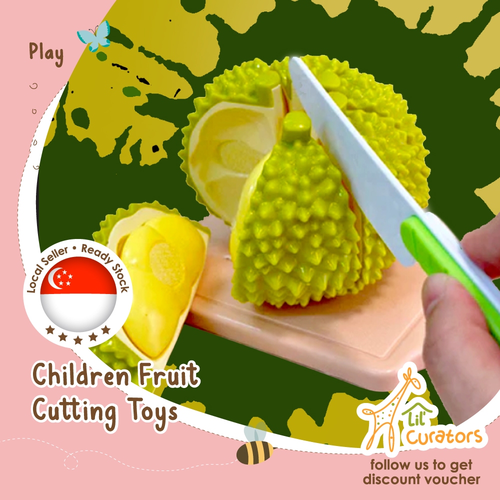 Lil Curators Cuttable Durian & Food Pretend Play Set - Fruits, Veggies ...