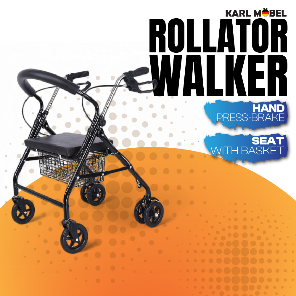 Rollator Walker Adult Lightweight Wheelchair Foldable Walking Frame ...