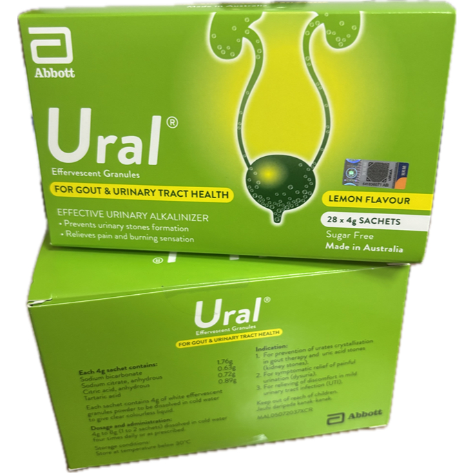 ABBOTT Ural Effervescent Granules 4g Sachet – 28 Sachets / Box – Lemon ...