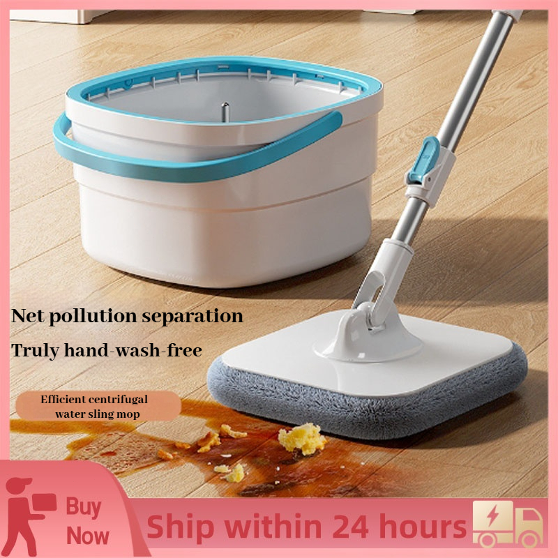 SG Ready Stock Rotary Mop Sewage separation 2-in-1 Single bucket square ...