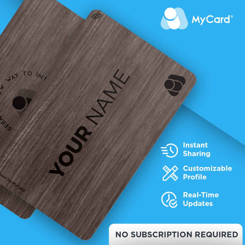 MyCard - Gray Wood Mahogany | Digital Business Card | Paperless NFC ...