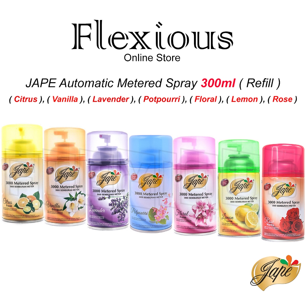 JAPE Automatic Metered Spray 300ml Refill ( Citrus ), ( Vanilla ...