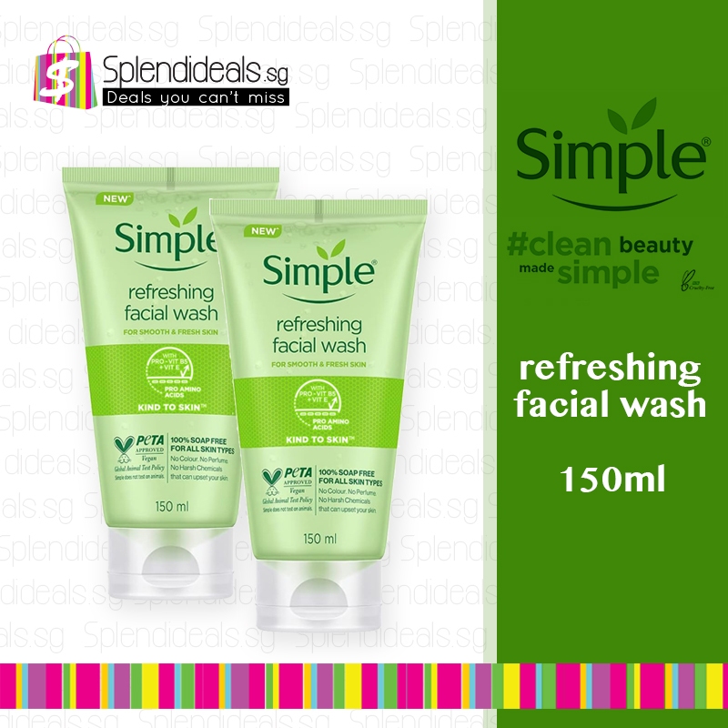[ SIMPLE FACE WASH ] SIMPLE REFRESHING FACE WASH GEL 150ML - SENSITIVE ...