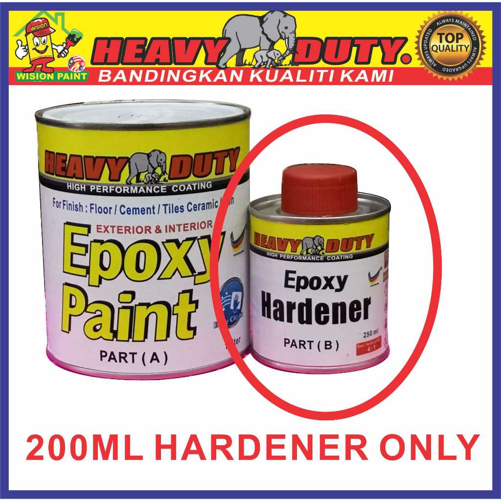 200ML HARDENER only ( HEAVY DUTY ) FOR MIX EPOXY HEAVY DUTY BRAND PAINT ...