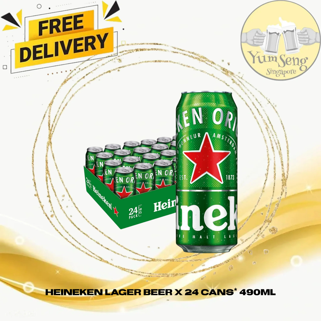 Heineken Lager Beer - 24 cans x 490ml (BBD: 06/2026) | Shopee Singapore