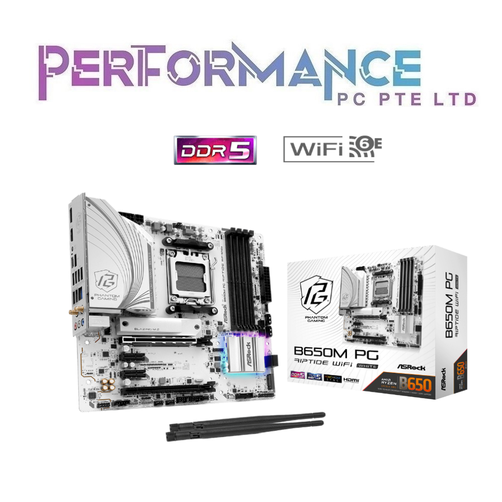 ASROCK B650M B650 M B 650M PG RIPTIDE WIFI MOTHERBOARD - White (3 YEARS ...