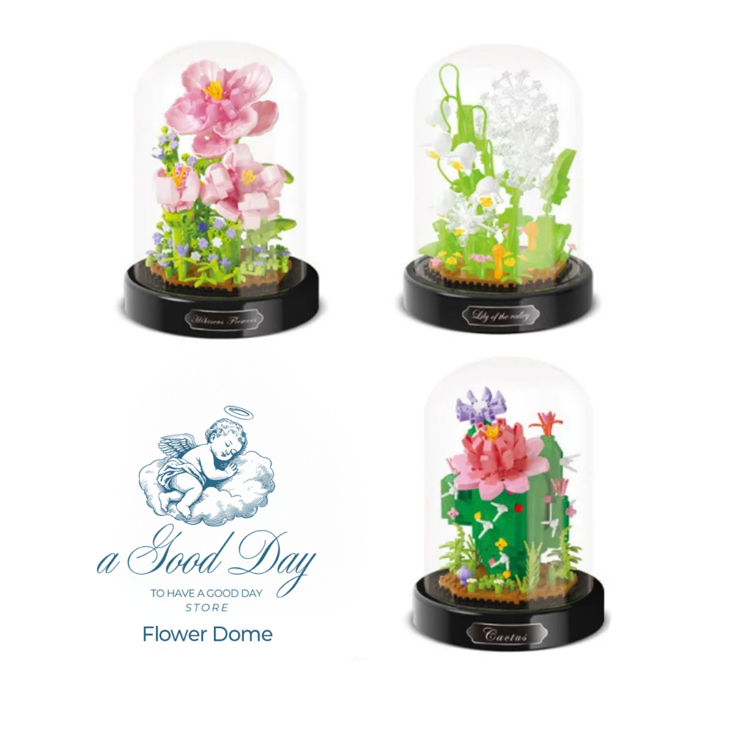 Flower Dome Building Blocks Eternal Everlasting Rose, Sunflower, Lily ...
