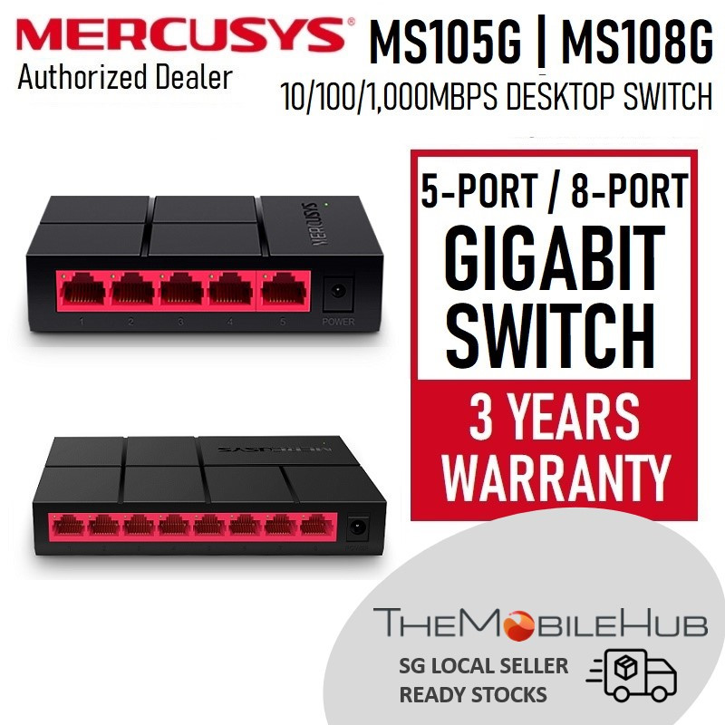 MERCUSYS MS105G MS108G 5-Port 8-Port Gigabit 10/100/1000 Mbps Desktop ...