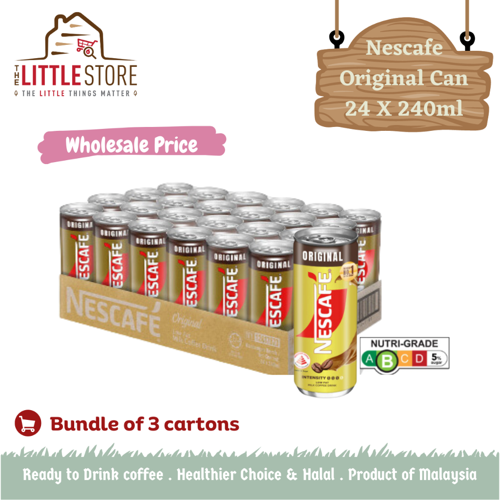 [Bundle of 3 Cartons @ Wholesale Price] Nescafe Original Can Drink with ...