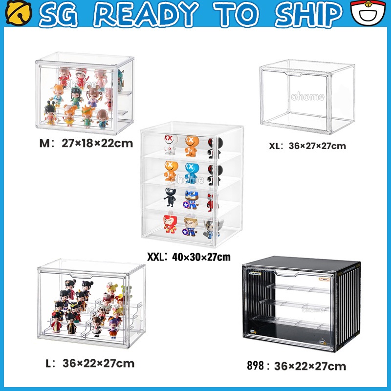 Acrylic Popmart Display Box Figurine Display Case Transparent Storage ...
