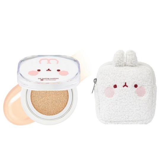 THE FACE SHOP Ink Lasting Cushion Slimfit New & Molang Molang Pouch Set ...