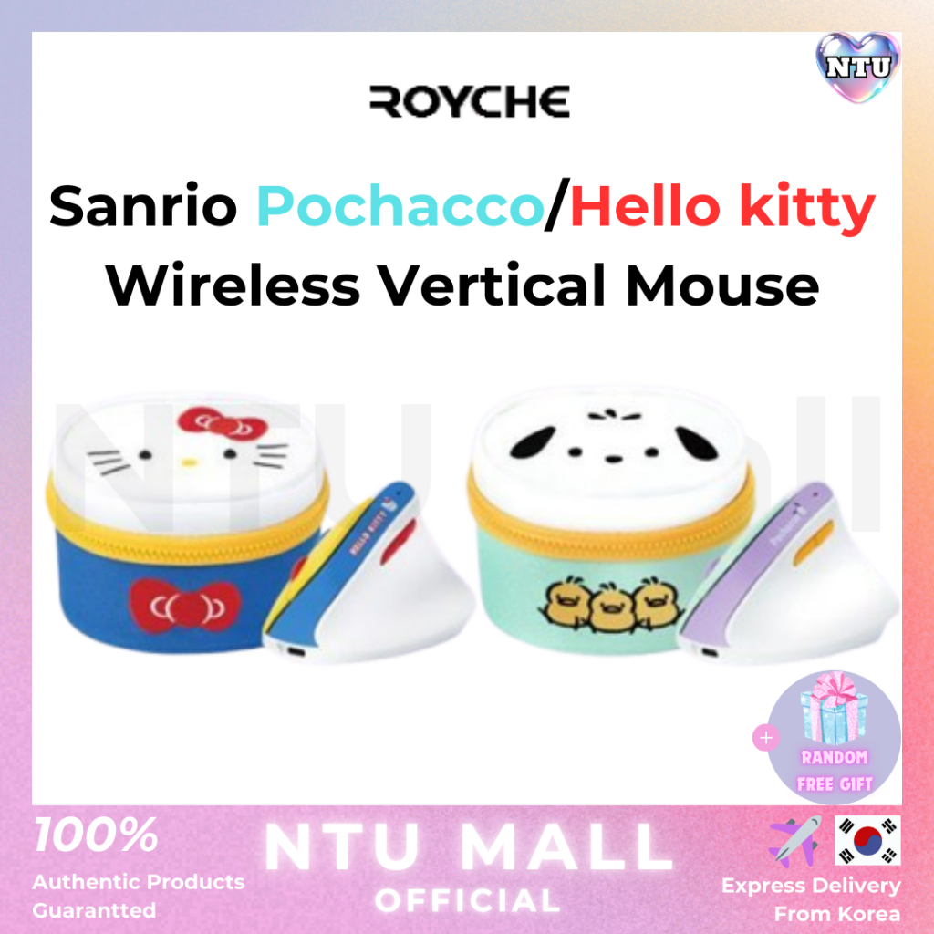 [SANRIO] ROYCHE Pochacco/Hello kitty Wireless Vertical Mouse | Shopee ...