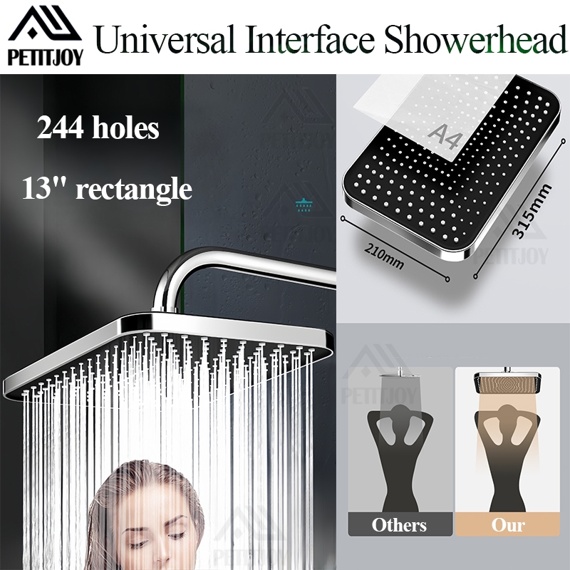 【SG】Rain Shower Head Swivel Water Saving Top High Pressure Spray Flow ...