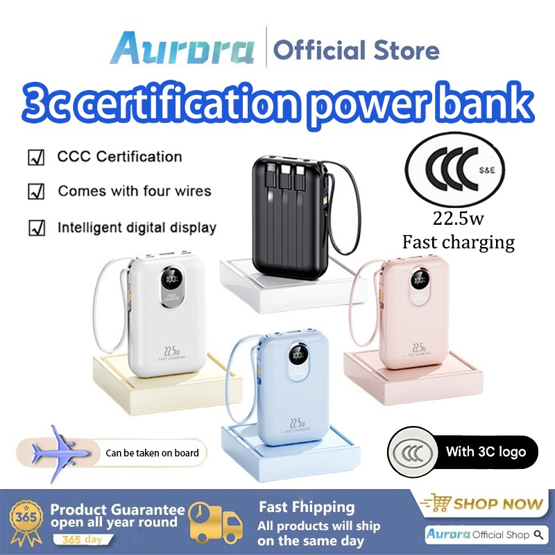 [3c/ccc certification] 2025 new power bank comes with four-wire 22.5W ...