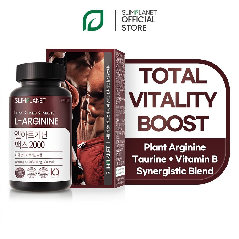 [Slimplanet] Arginine Max 2000mg / Stamina Vitality Muscle Support / Vasular Health (30-Day ...
